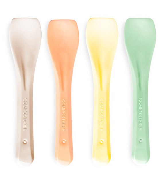 NEW Compostable 9.5cm Spoons - Multicolored – World of Gelato